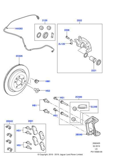 LR016808 - Land Rover Kit - Caliper Brake Pad | Jaguar Land Rover ...