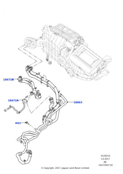 LR093677 - Land Rover Hose - Heater Water | Jaguar Land Rover Classic Parts