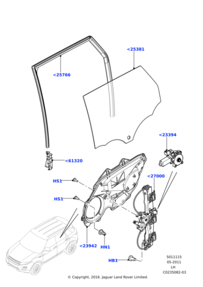 LR068000 - Land Rover Regulator - Window | Jaguar Land Rover Classic Parts