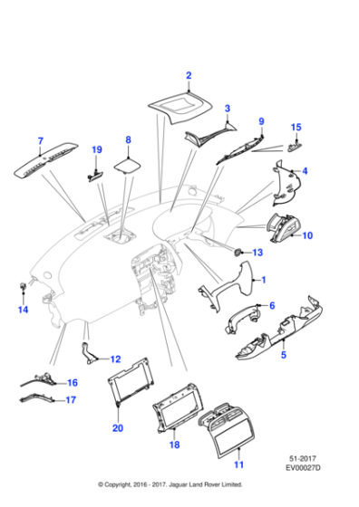 T4A34146 - Jaguar Facia vent panel | Jaguar Land Rover Classic Parts