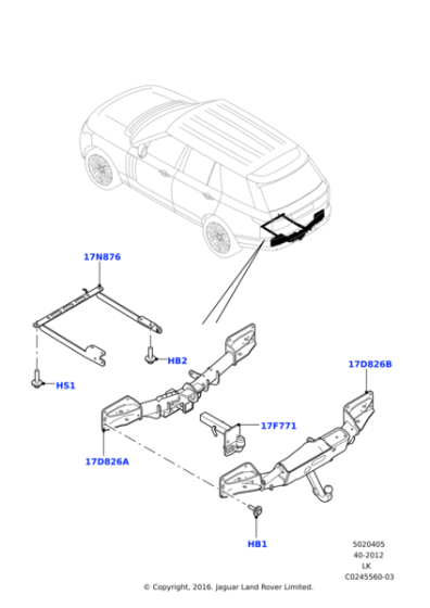 LR048817 - Land Rover Towbar | Jaguar Land Rover Classic Parts