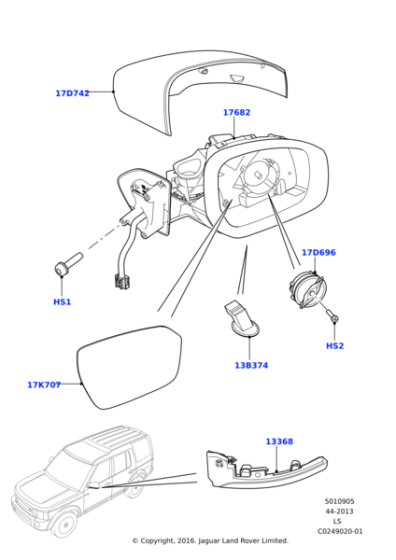 LR045152 - Land Rover GLASS - DOOR MIRROR | Jaguar Land Rover Classic Parts
