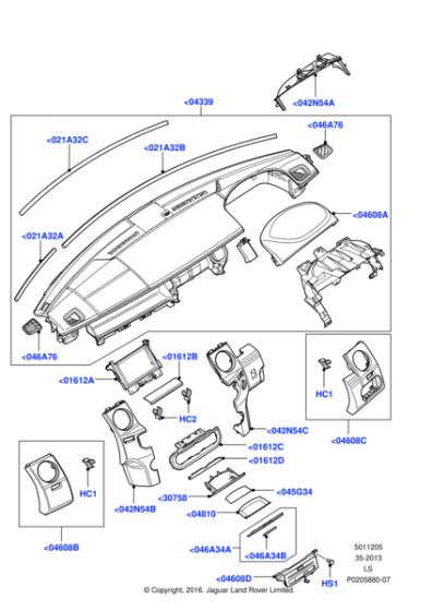 LR013654 - Land Rover Cover - Dash Panel | Jaguar Land Rover Classic Parts