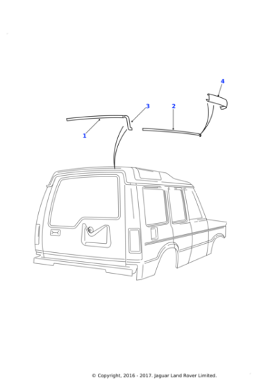 DBC101680 - Land Rover Finisher-roof drip rail | Jaguar Land Rover ...