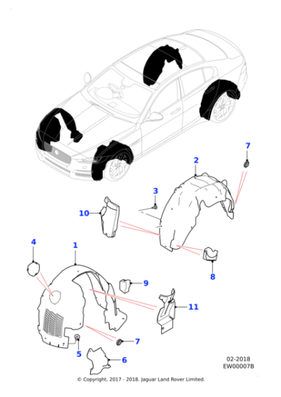 T4N26175 - Jaguar Wheelarch liner | Jaguar Land Rover Classic Parts
