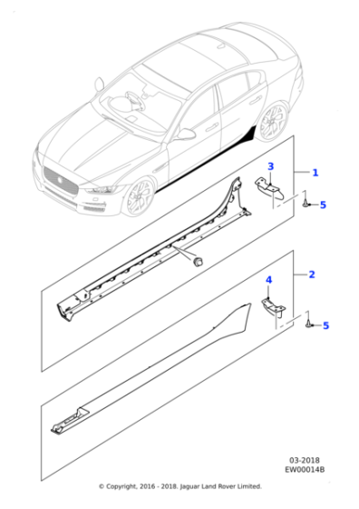 T4N18959LML - Jaguar Body side moulding | Jaguar Land Rover Classic Parts