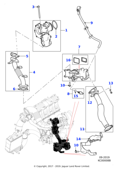 JDE39242 - Jaguar EGR valve and throttle assembly | Jaguar Land Rover ...