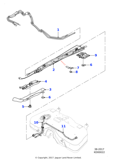 J9C6138 - Jaguar Fuel feed pipe | Jaguar Land Rover Classic Parts